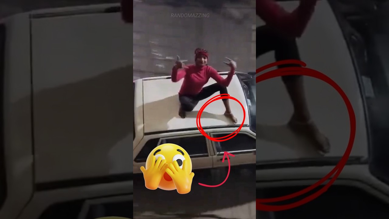 She Stands on a Spinning Car… Then the Driver Does THIS 😳🔥 #Shorts