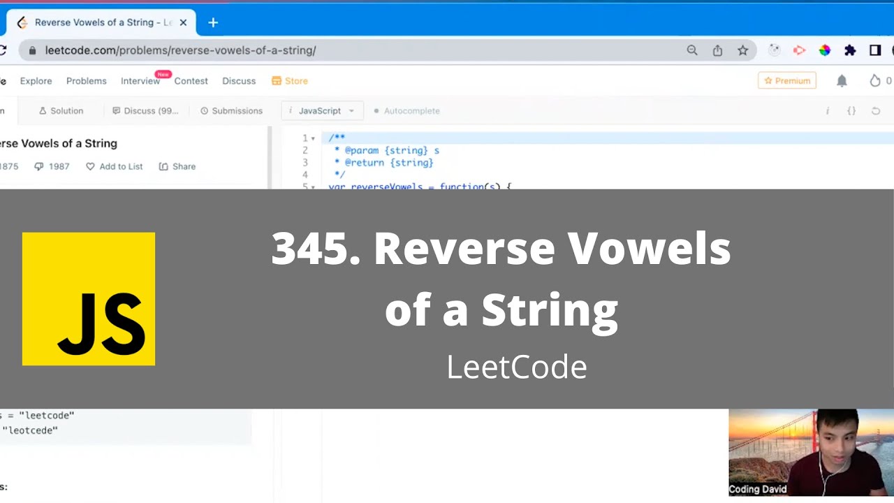 345. Reverse Vowels of a String - LeetCode Javascript