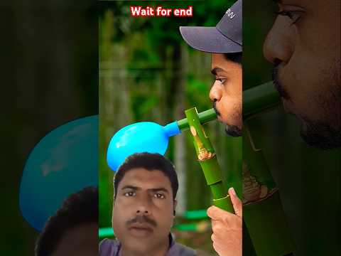 नए रंगीन गुब्बारे गुलेल के साथ DIY बांस कृतियाँ #बांस #गुलेल #DIY #बांसकला#shorts