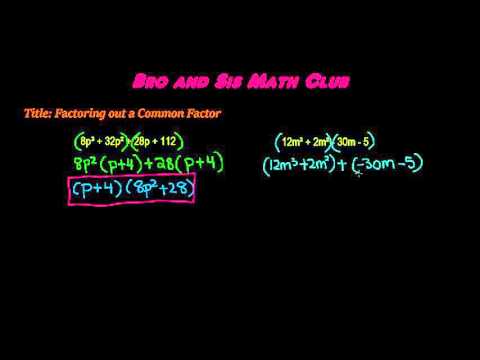 Factoring out a Common Factor - Algebra I