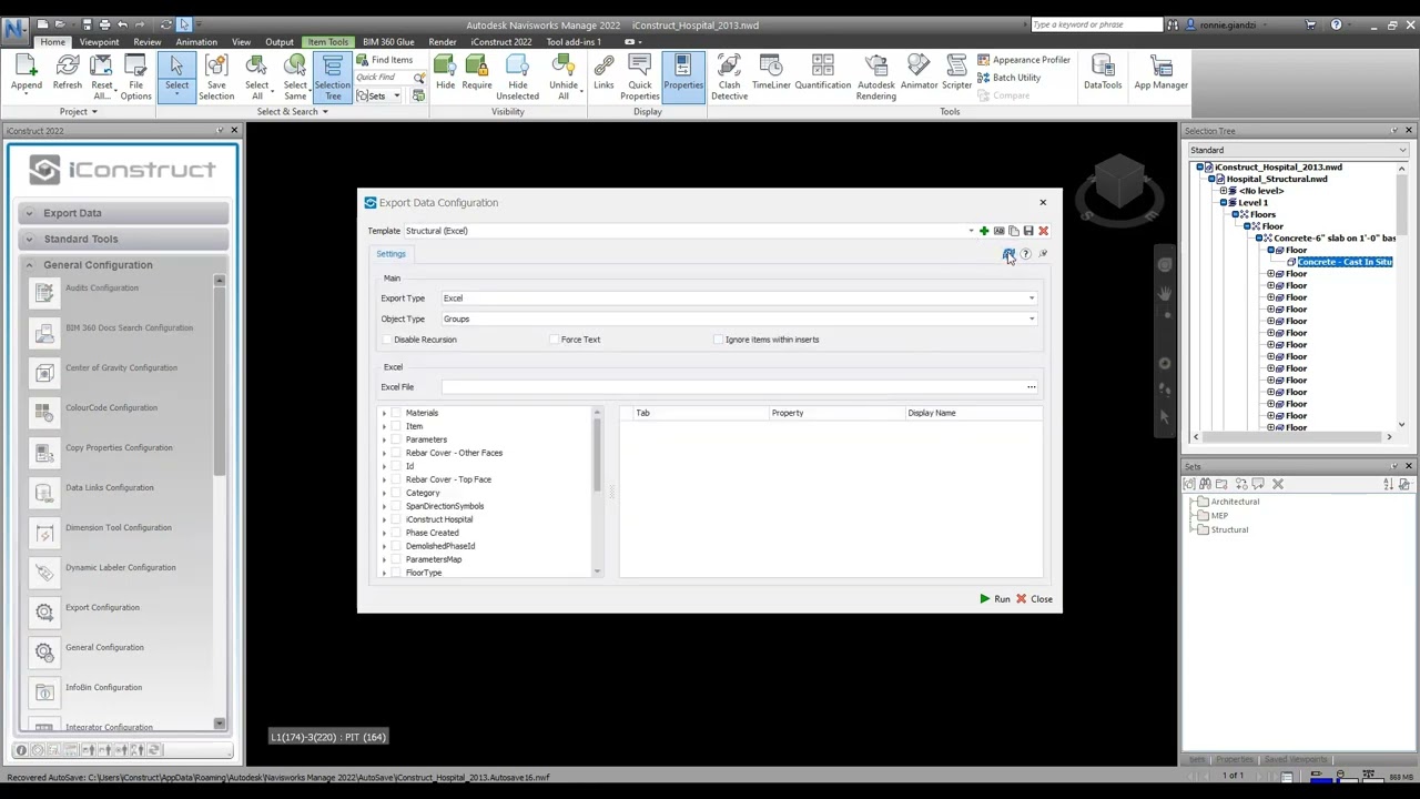 Export Data - Configuration