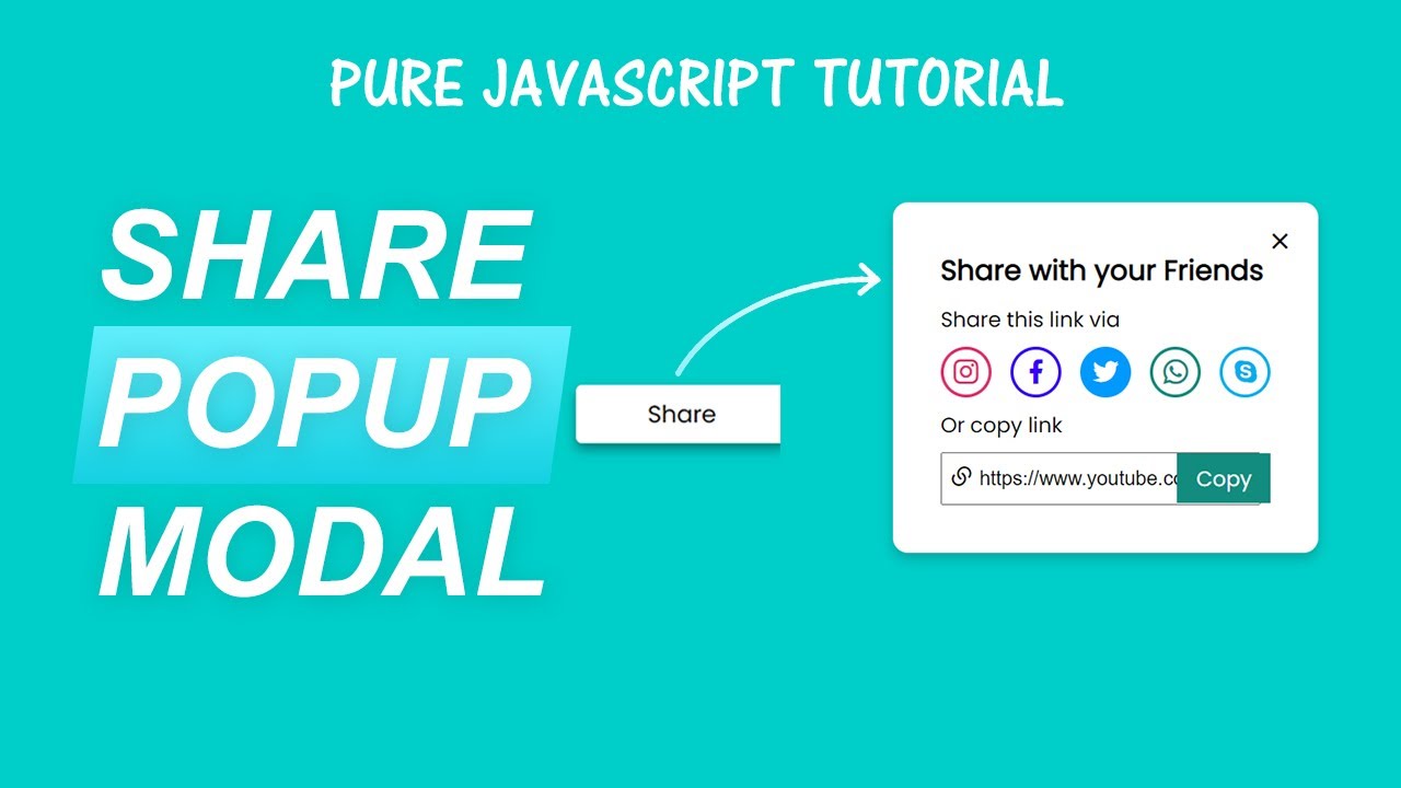 Share Popup Modal | HTML, CSS & JavaScript Tutorial