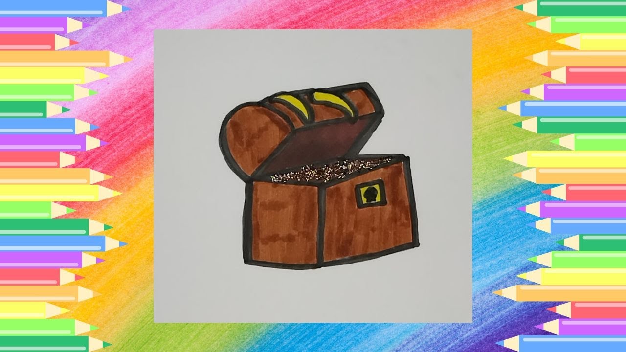 Cómo Dibujar y Colorear un Cofre del Tesoro🏴‍☠️How to draw a Treasure Chest🪙 #shorts #youtubeshorts