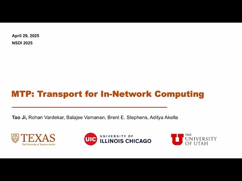 NSDI '25 - MTP: Transport for In-Network Computing