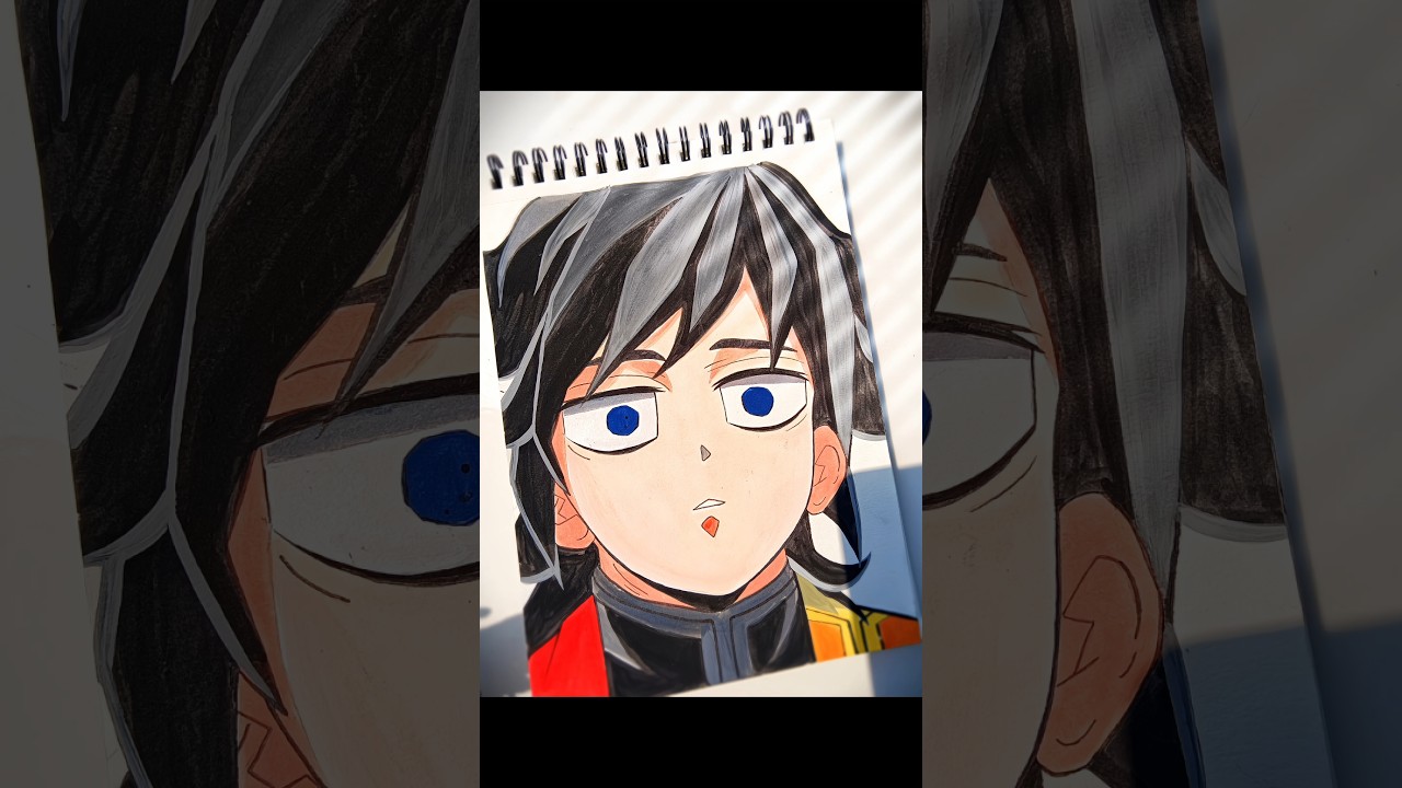 Giyu Tomioka Drawing ✨❤️#shorts #animeeart #kny