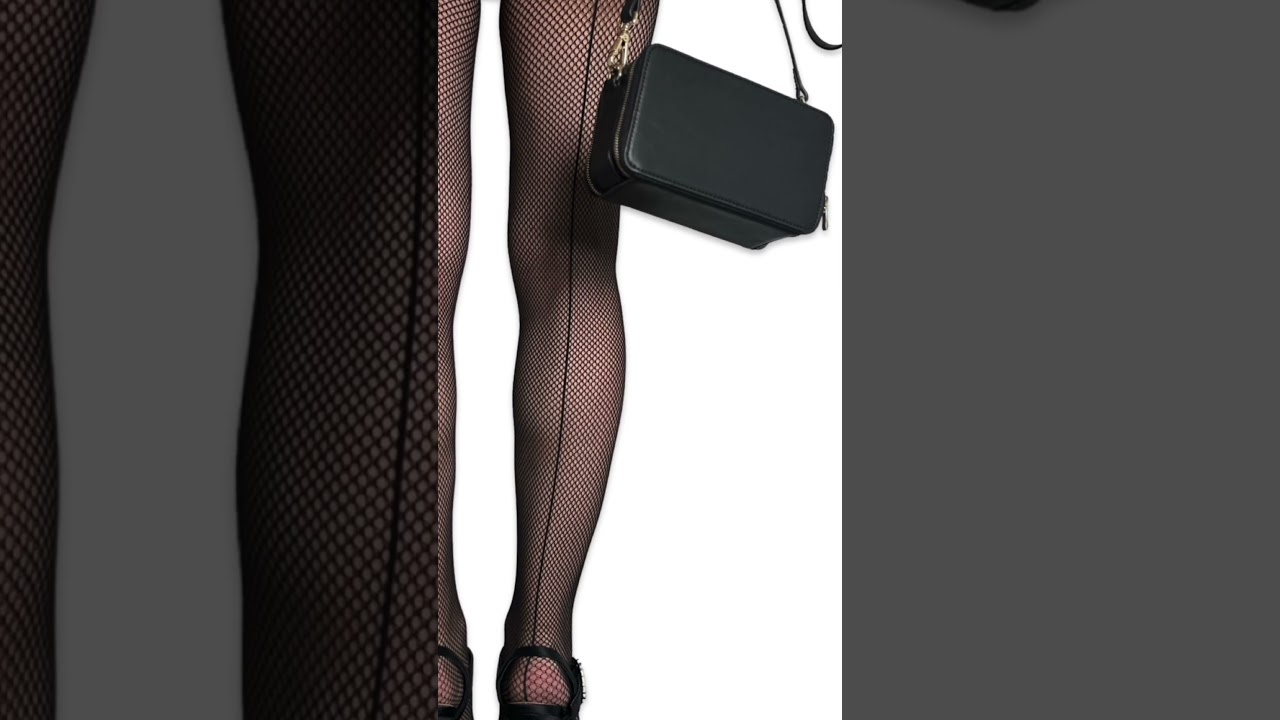 Back seam fishnet tights