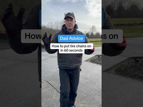 Please save for when you need it. How to put on tire chains. Love, Dad