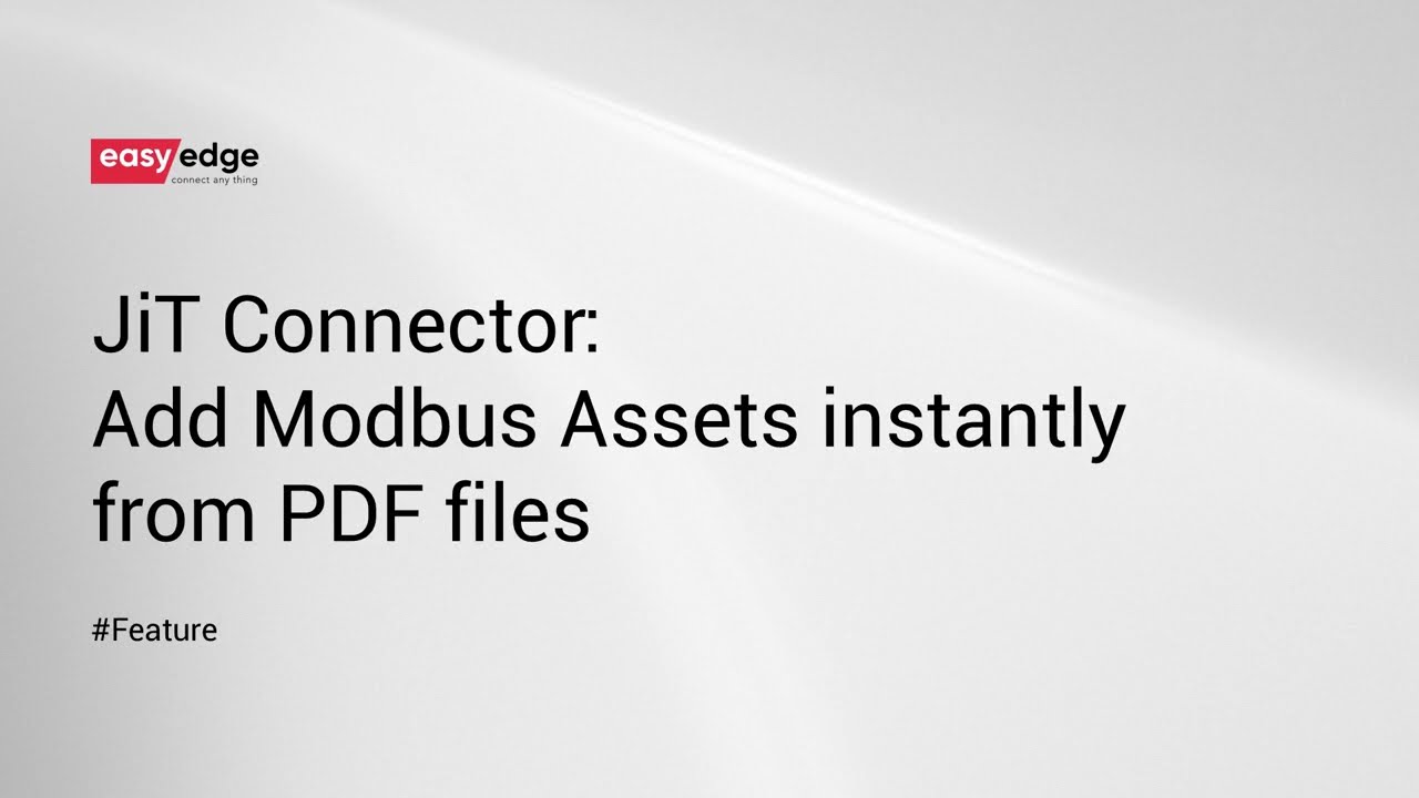JiT Connector: Add Modbus Assets Instantly from PDF Files