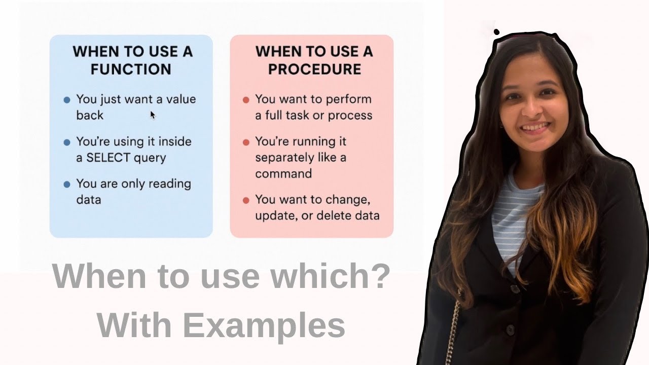 Difference between PROCEDURES and FUNCTIONS in SQL/ PL-SQL, DBMS