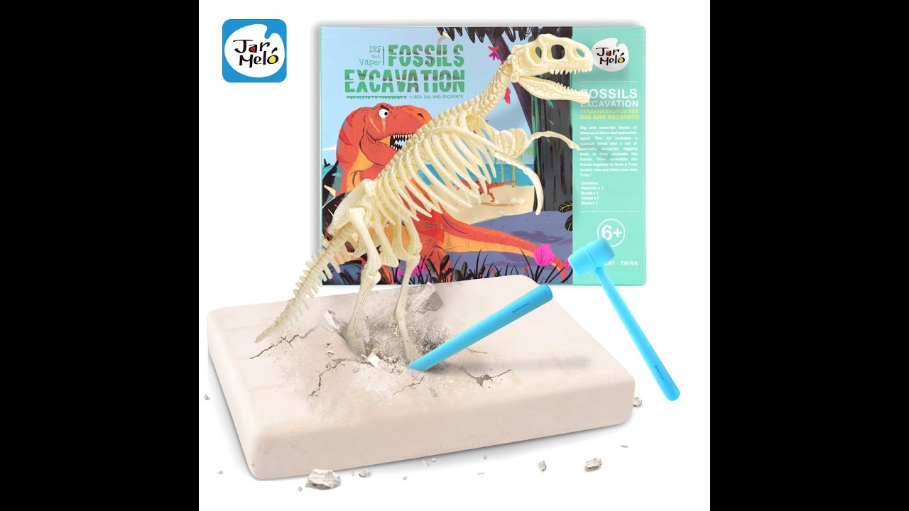 Jar Melo Dinosaur Fossil Excavation Kit for Kids, Dino Skeleton Dig Kits, Realistic Model DIY--T-Rex