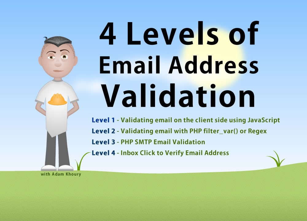 Email Address Validate 4 Levels JavaScript PHP Verify Tutorial