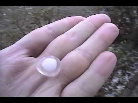 Poor quality home video of sub-severe hail, Friday March 21, 2003