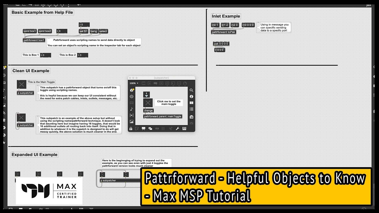 Pattrforward - Helpful Objects to Know - Max MSP Tutorial