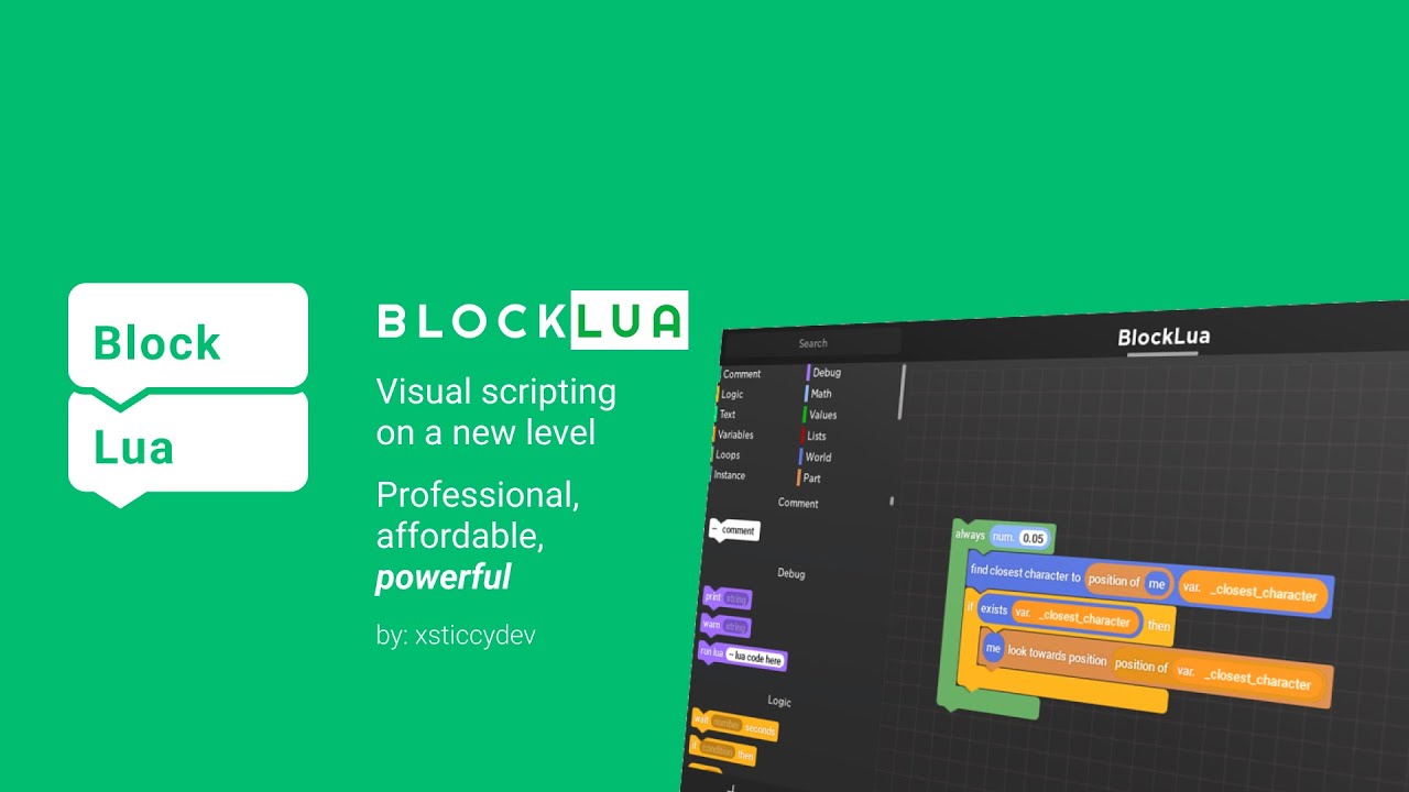 Meet BlockLua - Visual Scripting in Roblox