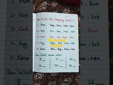 Circle the Rhyming words