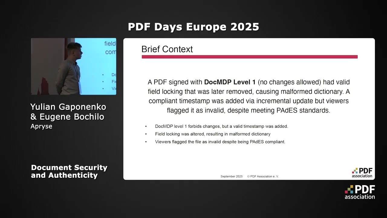 Document security and authenticity (PDF Days Europe 2025)