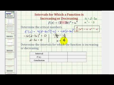 Ex 1: Determine the Intervals for Which a Function is Increasing and Decreasing | Math Help from ...