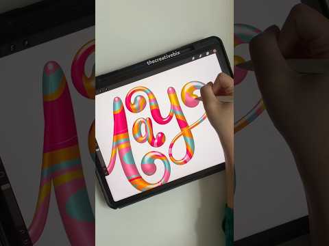 shiny lettering #cute #3dart #calligraphy #lettering #ipad #procreate #drawing #shorts #preppy #fun