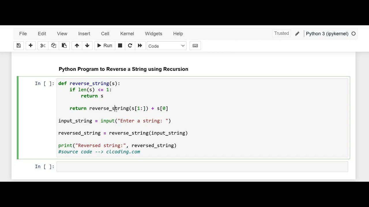Day 68: Python Program to Reverse a String using Recursion