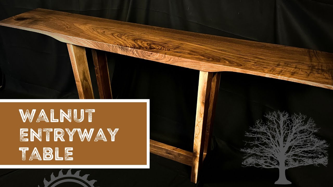 Black Walnut Entryway Table - NEW Carving Technique