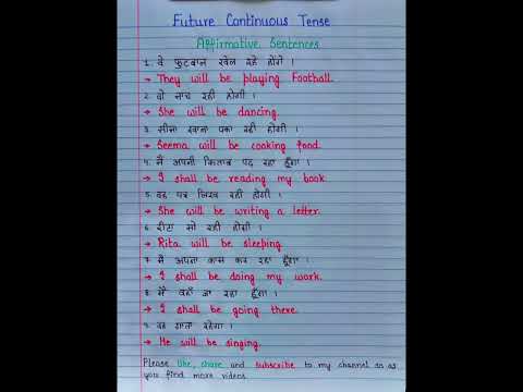 Affirmative Sentences - Future Continuous Tense #spoken English practice#English speaking practice