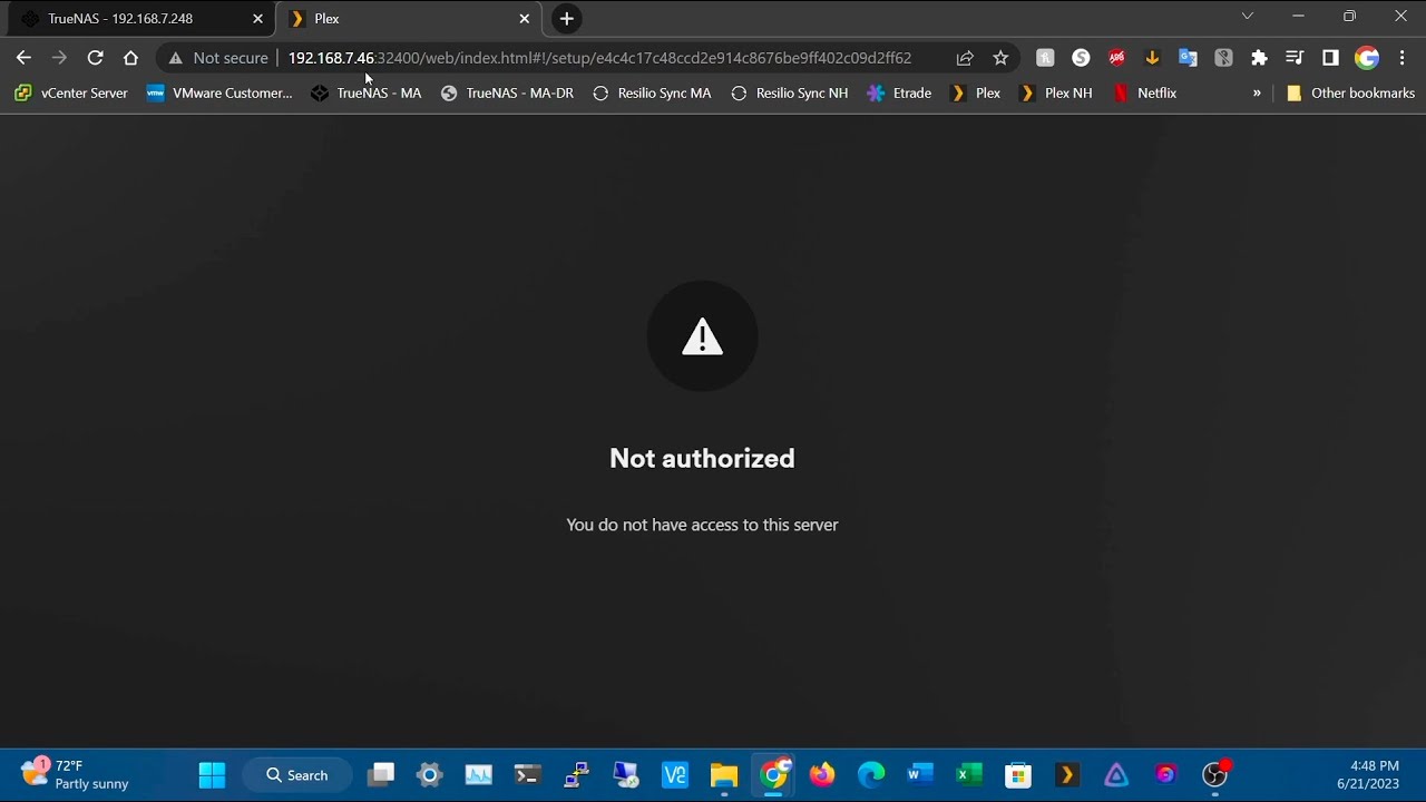 TrueNAS Core Plex not authorized issue fix