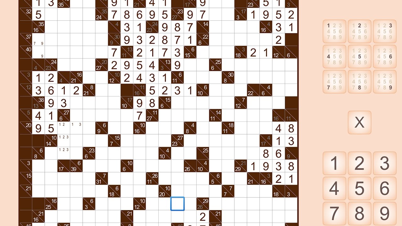 Kakuro for iPhone, iPad and Android