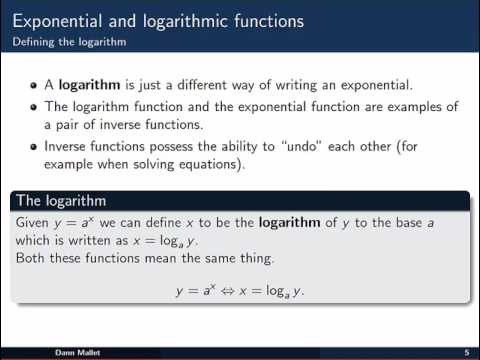 Nonlinear functions - Exponential and logarithmic functions