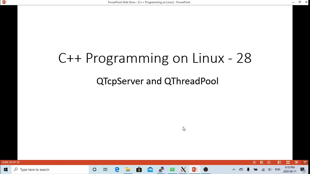 C++ Programming on Linux - build Tcp Server using QTcpServer and QThreadPool class