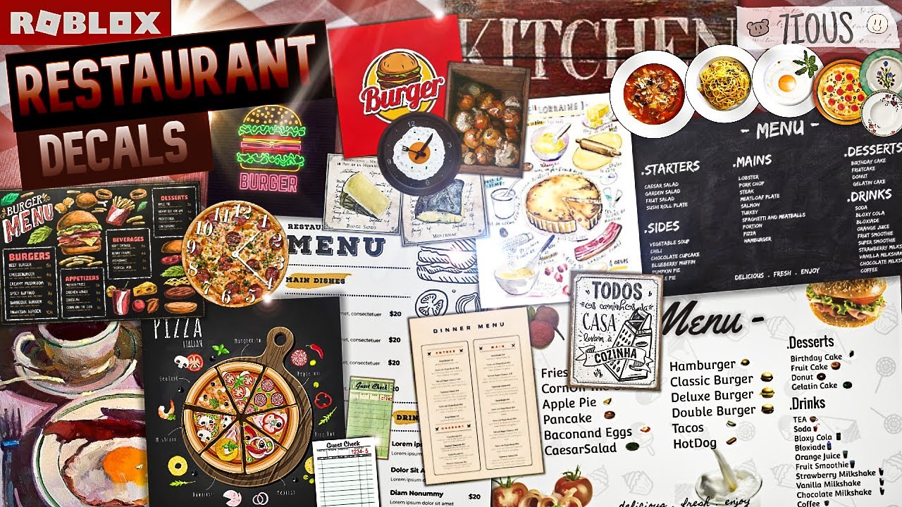 Decals Codes Restaurant | Decals Ids | Bloxburg ROBLOX