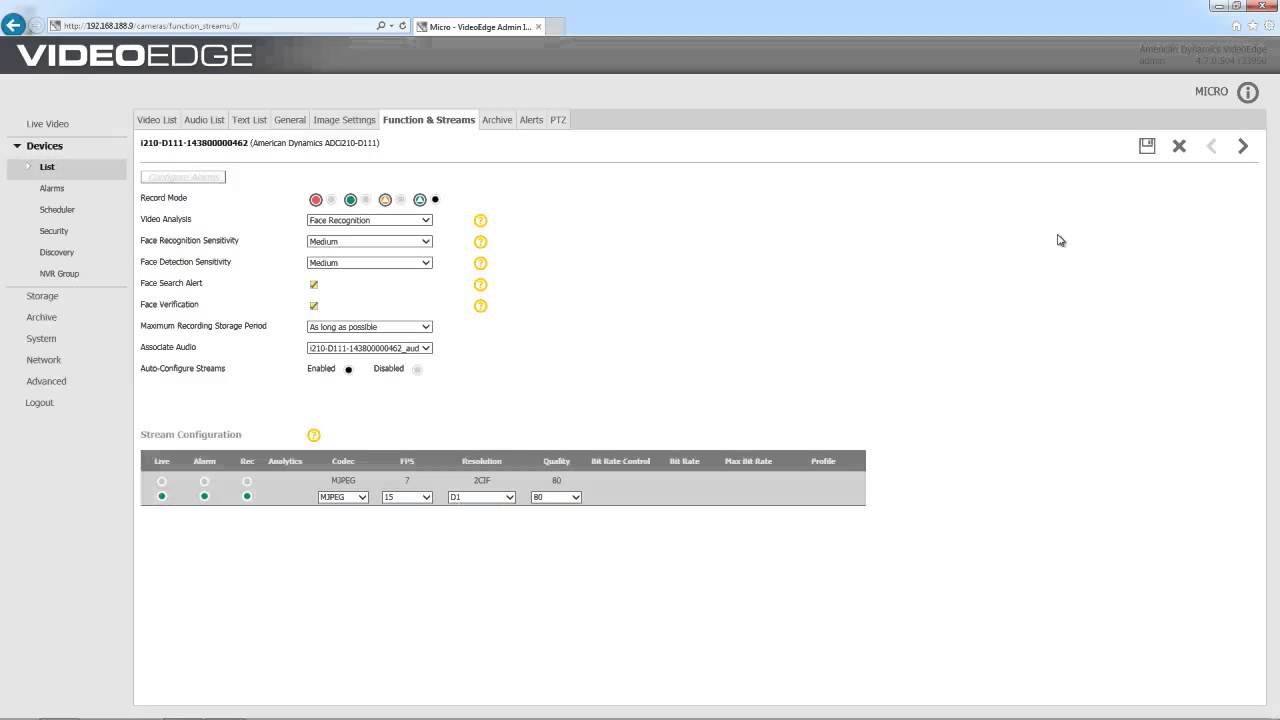 Video Intelligence - Face Recognition Setup