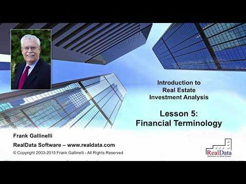 Introduction to Real Estate Investment Analysis - Sample Lesson 5, Financial Terminology