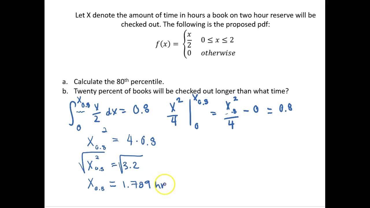 Find Percentiles for a General Continuous Random Variable - Book Reserve Problem