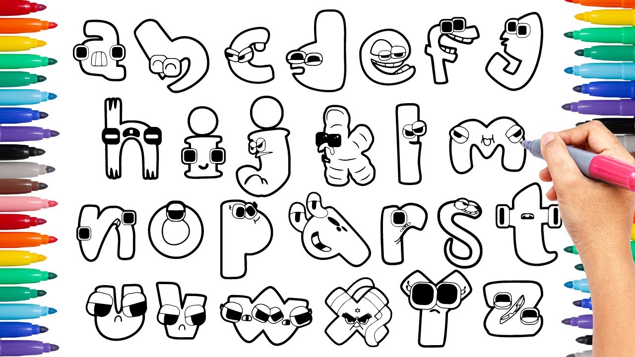 Alphabet Lore But Lowercase | Coloring Page | uWu Burst & Paper Walls [NCS Release]