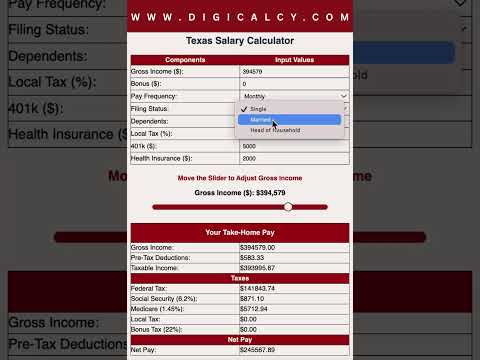 Texas Salary Calculator 2025 | Calculate Take Home Pay After Tax in Seconds! #salary #usa