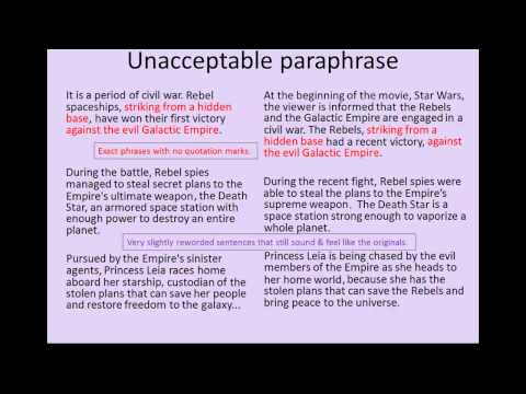 Summarizing, Paraphrasing, and Quoting: A Guide to Doing it Right!