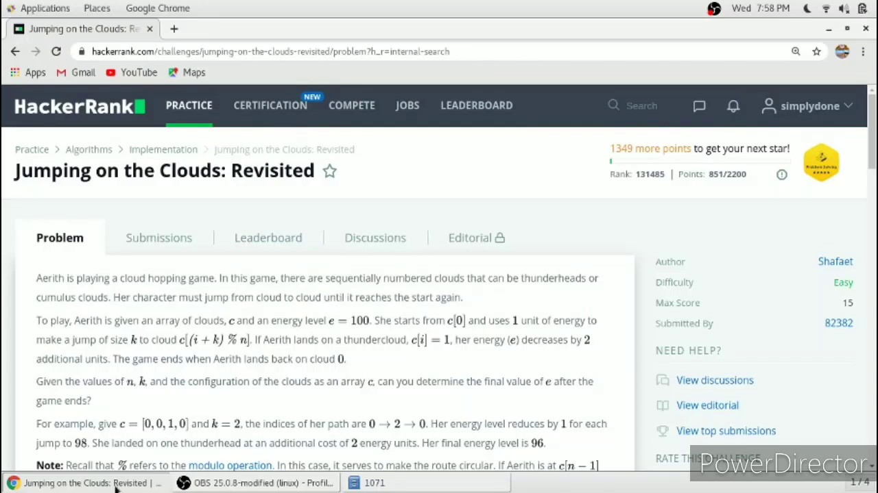 Jumping on the Clouds:Revisited Hacker rank Solution in C Programming Language