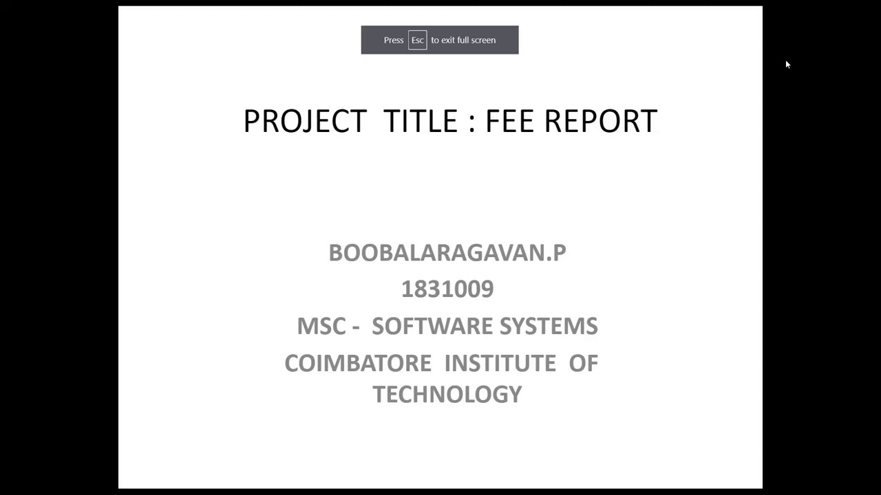 Fees Report System