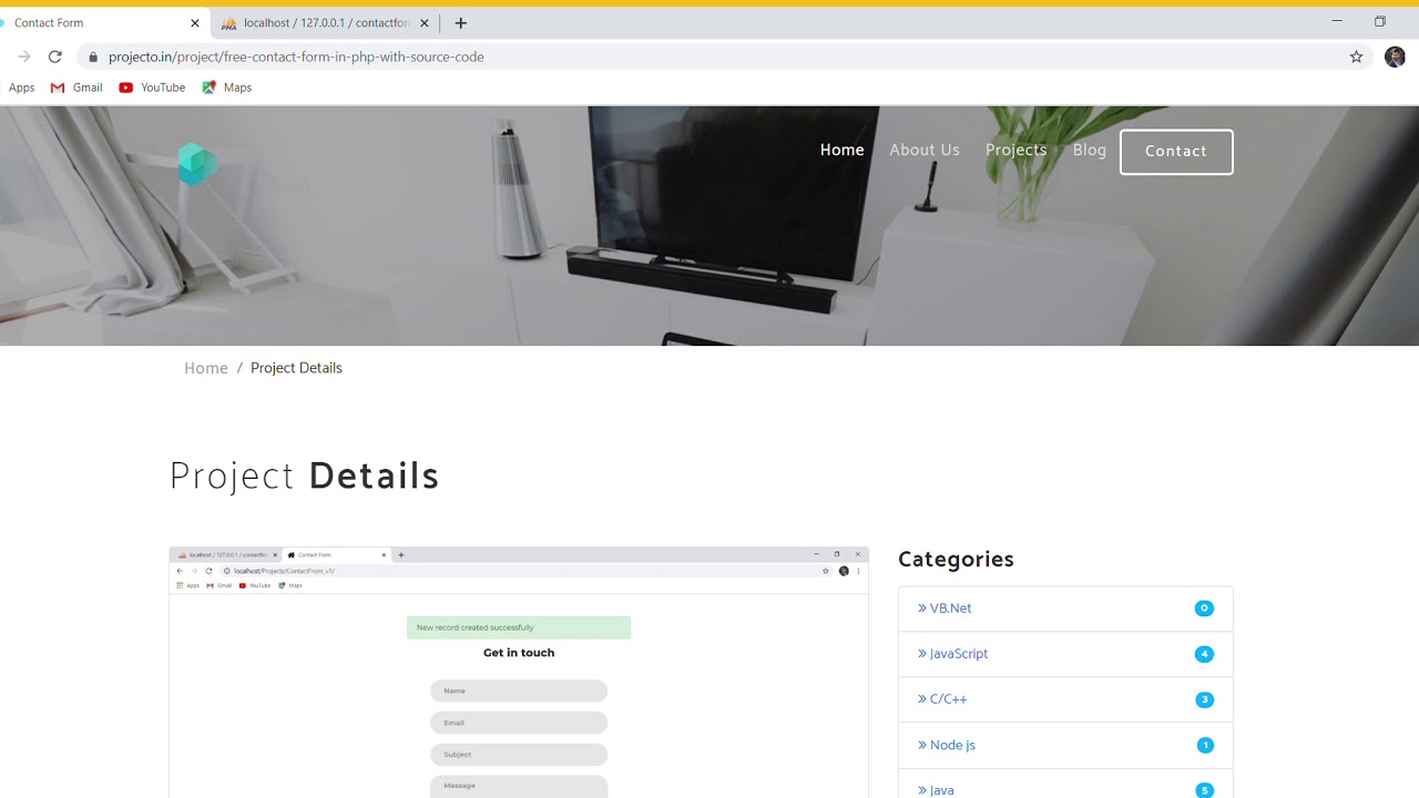 Contact Form PHP | Projecto.in
