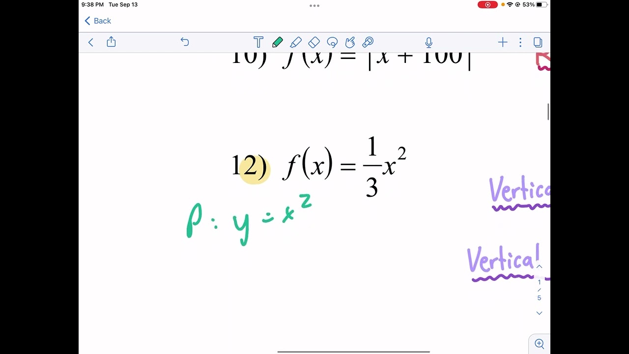 Kuta Tutorial: HW 34 Function Transformations