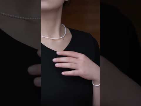 4mm round shape AAA grade real freshwater genuine pearl necklace #jewelry #pearl #DIY#freshwater
