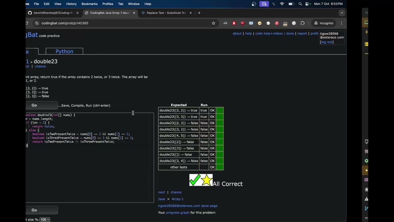 CodingBat Java | Array-1 Section | double23
