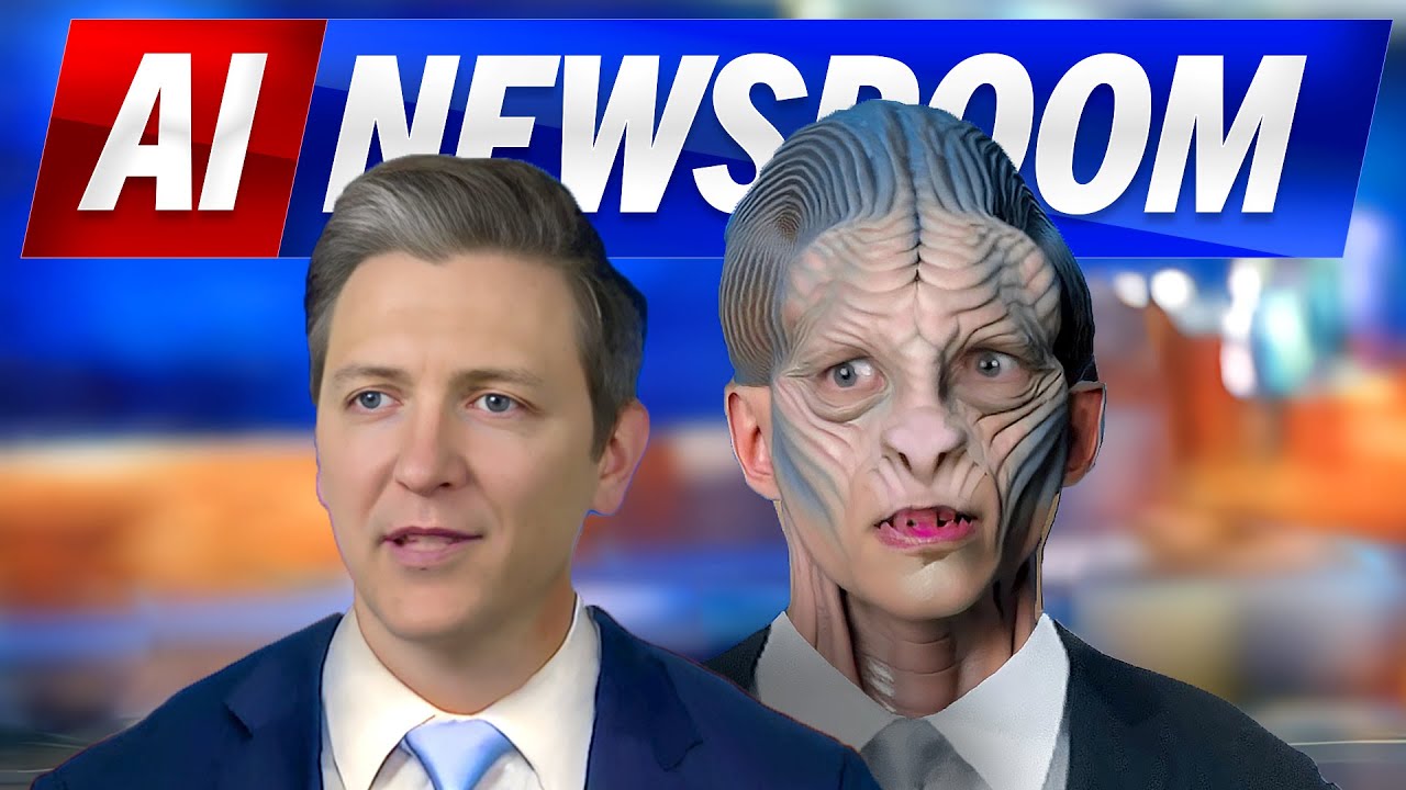 AI Newsroom gone wrong (Stable Diffusion + EbSynth AI demo - AI comedy)