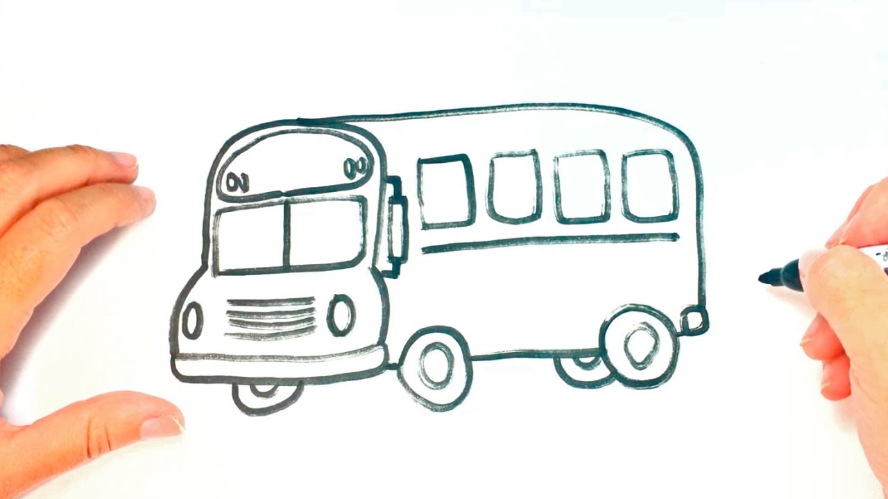 Cómo dibujar un Autobús para niños | Dibujo de Autobús paso a paso