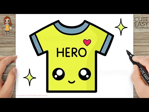 How to Draw a Cute HERO T-Shirt Easy for Kids and Toddlers