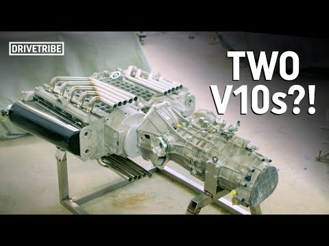 This 20-Cylinder Engine Is Two Tiny V-10s Geared Together