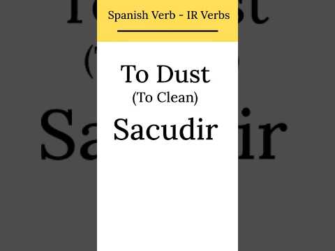 Learn How to Say the Verb "To Dust" in Spanish | #shorts #spanish