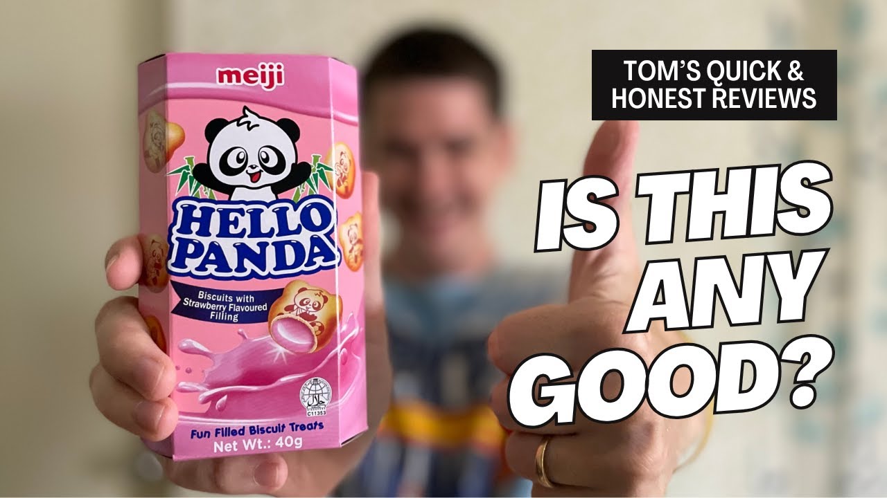 Meiji Hello Panda Biscuits with Strawberry Cream: GENEROUSLY filled!