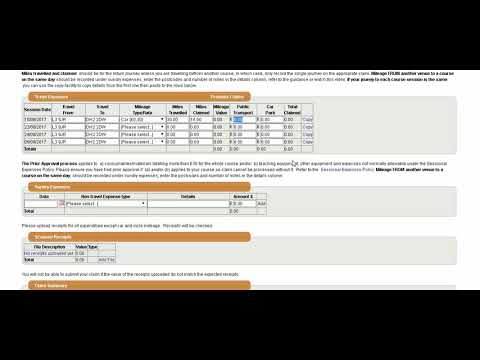 Tutor Portal SE Travel Expenses