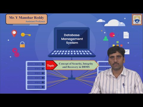 Concept of Security, Integrity and Recovery in DBMS by Mr. Y Manohar Reddy